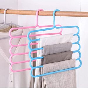 Multifunction Trousers Hanger, Anti-Slip Pants Hangers, Plastic Space Saving Clothes Hanger, Household Trousers Scarf Storage Storage Rack(White)