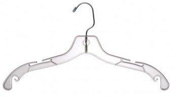 Only Hangers Clear 17" Top Hanger [ Bundle of 25 ]