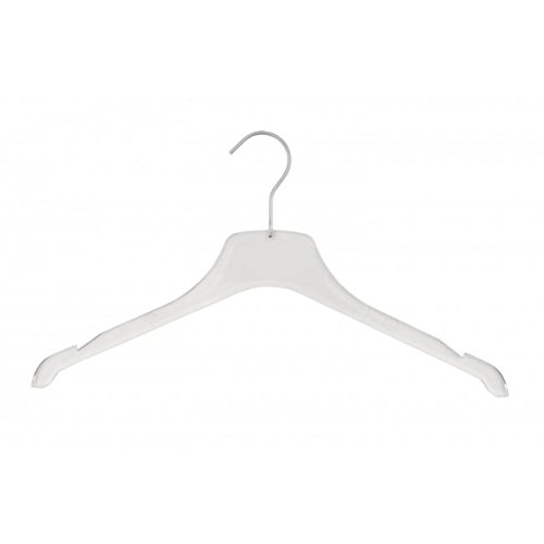 NAHANCO 9001750HU Equinox Premium Acrylic Shirt Hanger with Brushed Chrome Hook, 17", Clear (Pack of 12)