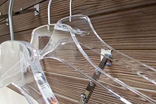 NAHANCO 9001750HU Equinox Premium Acrylic Shirt Hanger with Brushed Chrome Hook, 17", Clear (Pack of 12)