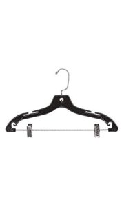 17 inch black plastic suit hangers- case of 100