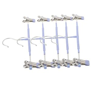 alipis 5pcs double clip skirt pants hanger multifunctional pants rack trousers rack trousers rack household trousers rack trousers rack no trace stainless steel blue coat hanger