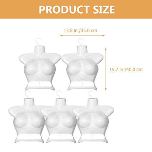 Cabilock 5pcs Female Hollow Back Mannequin Torso Set Dress Body Torso Dress Form Hanging Hook Body Shape Bikini Hanger for Lingerie Swimsuit Hanger