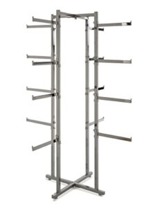 econoco k36 folding lingerie tower, square tubing with rectangular tubular arms