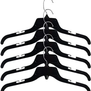 Hangon Recycled Plastic with Notches Shirt Hangers, 17 Inch, Black, 200 Pack (HORB-200)