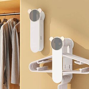 hanger organizer, stretchable hangers storage organizer holder, wall mounted hanger organizer, space saving clothes hanger storage rack for home, closet, laundry room (white)