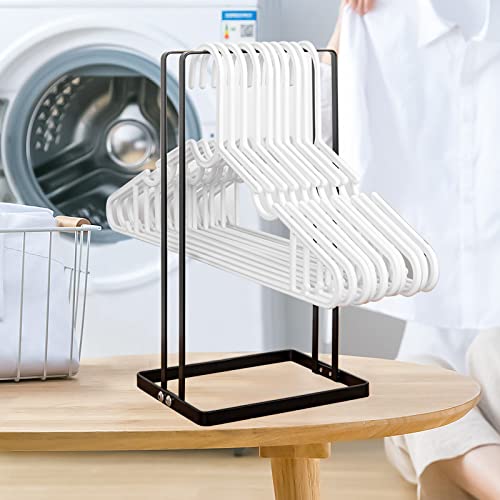 Ainstru Hanger Organizer Stacker Clothes Hanger Storage Up to 65 Velvet Hangers for Closet Laundry Room, Metal Hanger Holder Rack for Adults or Children Clothes Hangers