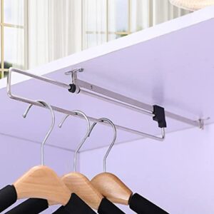 Pufguy 11.9" Iron Pull Out Closet Rod Retractable Pants Rack Sliding Wardrobe Valet Rod for Handing Clothes Towel Scarf-1pcs