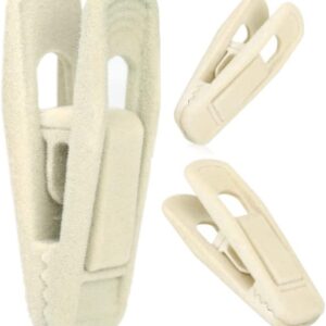 Ivory Velvet Standard Hanger (Pack of 50) with Velvet Hanger Clips Beige(Pack of 6)-Heavyduty No.Slip No.Hanger Marks-Premium Soft Velvet for Hangers and Clips