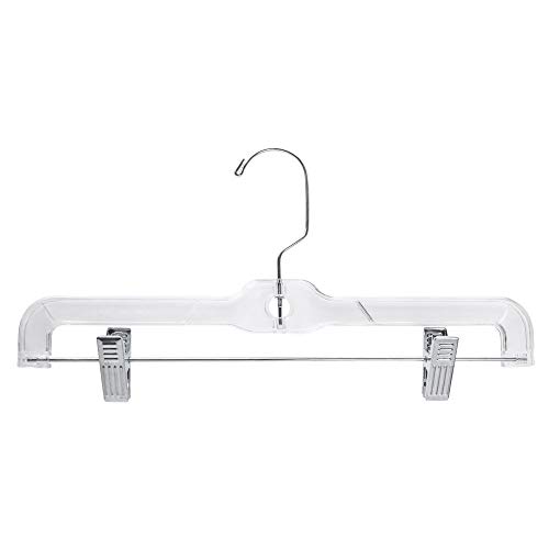 Skirt and Pant Hangers, 14" Heavy Duty Clear Plastic case of 100