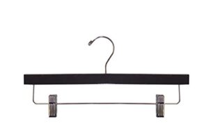 nahanco 2214rcch 14” wooden skirt slack hangers with chrome hardware black (pack of 100)