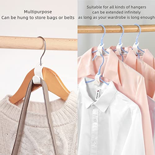 Sngihurg 80 PCS Clothes Hanger Connector Hooks,Heavy Duty Closet Hook Hangers Space Saving,Hanger Extender Clips,Cascading Connection Hooks(White)