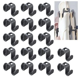 20pcs double sided clothes hanger connector hooks, plastic hanger hooks space saver, hanger extender hooks for clothes