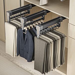 Pull Out Closet Valet Rod,Adjustable Wardrobe Top Mounted Clothes Hanger Rack Rail(300MM/11.82INCH)