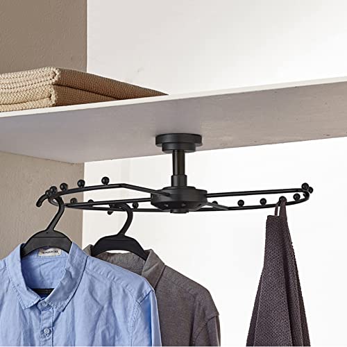 PeaceipUS Wardrobe 360° Rotating Hanger Cloakroom Corner Hanging Hanger Space Saving Round Metal Hanger