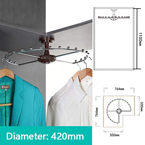 PeaceipUS Wardrobe 360° Rotating Hanger Cloakroom Corner Hanging Hanger Space Saving Round Metal Hanger