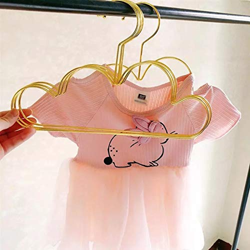 WALNUT 5pcs Hangers Non Slip Metal Toddlers Clothes Hanger Golden Kids Cloud Shape Coat Hanger Clothing Storage Organizer Rack