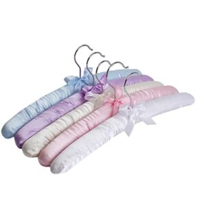 5pcs satin padded hangers anti slip clothes hangers sweater hangers dress shirt hanger for wedding dresses hangers party favors