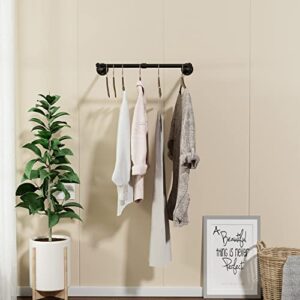 ONOTETUT Industrial Pipe Clothing Rack,Industrial Wall Mounted Clothes Rack with Hat Hook,Industrial Hanging Clothes Rack,Heavy Duty Pipe Clothes Rack,Detachable Iron Garment Racks for Laundry Room