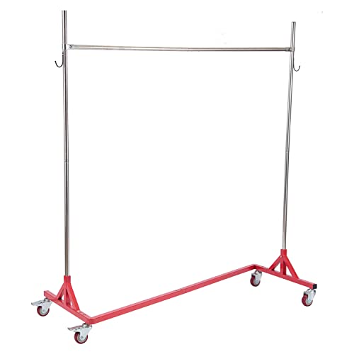 ROREP Z Rack Commercial Z Base Garment Rack Heavy Duty Rolling Z Garment Rack for department stores and laundries.