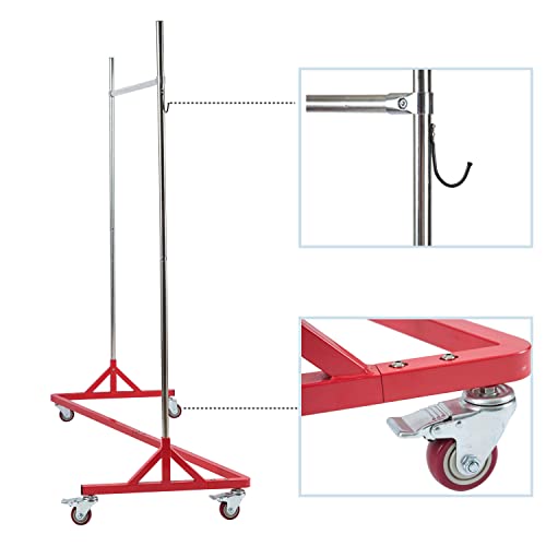 ROREP Z Rack Commercial Z Base Garment Rack Heavy Duty Rolling Z Garment Rack for department stores and laundries.