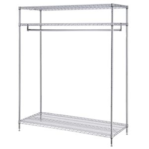 3-shelf garment floor rack, 24"d x 60"w x 74"h