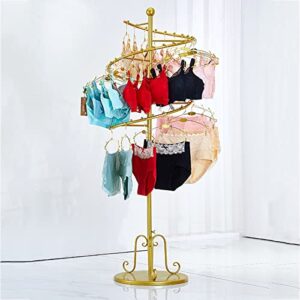 LXBAMKEA Spiral Underwear Rack, Clothing Store Lingerie Display Stand with Balls Stops, Retail/boutiques Swimsuits Bra Shorts Socks Panties Floor-Standing Storage Shelves