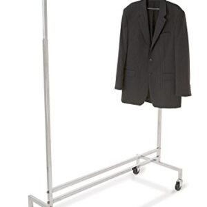 Only Garment Racks Polished Chrome Adjustable Rolling Clothes Rack