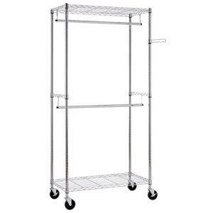 wicci gt6-zj closet organizer garment rack clothes hanger home shelf heavy duty chrome