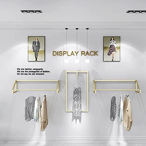 WFDERAN Modern Simple Clothing Store Heavy Duty Metal Display Stand,Wall-Mounted Garment Rack,Clothes Rod,Bathroom Rectangle Hanging Clothes Towel