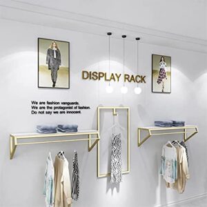 WFDERAN Modern Simple Clothing Store Heavy Duty Metal Display Stand,Wall-Mounted Garment Rack,Clothes Rod,Bathroom Rectangle Hanging Clothes Towel