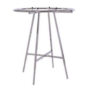 econoco display rack round – round folding rack, 42” diameter folding round clothes rack, folding round garment rack, folding display rack, chrome