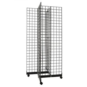 only garment racks #1946b(1) + #1900b(4) + #1904b(12) black 4-way grid tower display