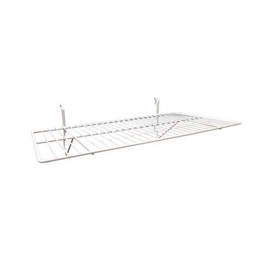 Only Garment Racks White Wire Slatwall/Gridwall Shelf 24"L x 12"D