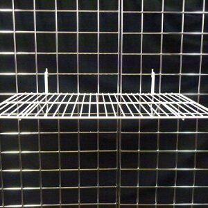 Only Garment Racks White Wire Slatwall/Gridwall Shelf 24"L x 12"D