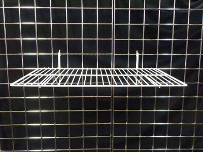 Only Garment Racks White Wire Slatwall/Gridwall Shelf 24"L x 12"D