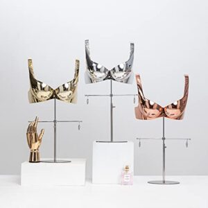 Lingerie Display Stand, Underwear Suit Display Mannequin, Bra Lace Bralette Hanger Tank Tops Rack, Female Bust Model Props Shelf for Boutiques, Retail, Online Clothing Business ( Color : Rose Gold )