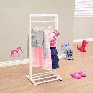 Niceful White Kids Dress Up Rack, Child Garment Rack, Girls Toddlers Clothes Rack, Dress Up Storage Kids Costume Organizer, Hanging Armoire Closet Unit Furniture for Dramatic Play