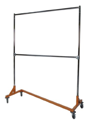 Commercial Grade 5 Foot Double Rail Garment Z-Rack With 6 Foot Uprights