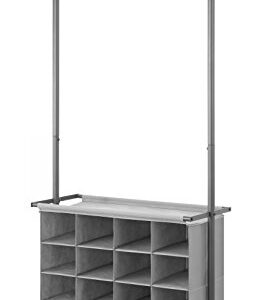 Whitmor 16-Cubby, Gray Garment Rack