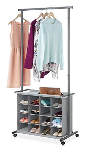 Whitmor 16-Cubby, Gray Garment Rack