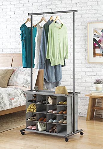 Whitmor 16-Cubby, Gray Garment Rack