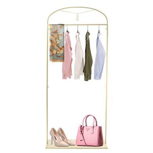 Titunjian Gold Clothes Rack Wedding Dress Display Rack Garment Clothes Hanger Dress Display Strorage Floor-Standing Clothing Rack Organizer