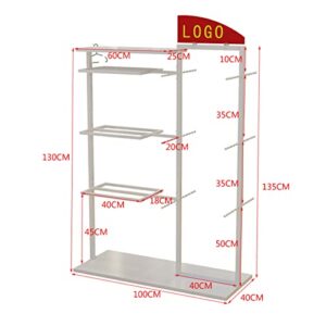 Clothing Store Bra Rack Shorts Socks Display Rack,Floor-to-Ceiling Shopping Mall Retail Store Island Shelf,Modern Metal Clothes Hanger with Top Divider, Multifunctional Tank Tops Hangers