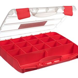 SE Red Organizer/Storage Container with Lid and 17 Compartments - 87118DB