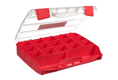 SE Red Organizer/Storage Container with Lid and 17 Compartments - 87118DB