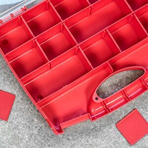 SE Red Organizer/Storage Container with Lid and 17 Compartments - 87118DB