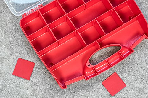 SE Red Organizer/Storage Container with Lid and 17 Compartments - 87118DB