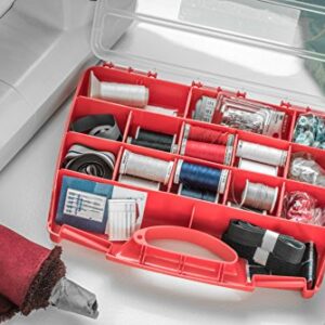 SE Red Organizer/Storage Container with Lid and 17 Compartments - 87118DB