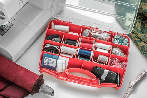 SE Red Organizer/Storage Container with Lid and 17 Compartments - 87118DB